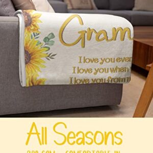 InnoBeta Grammy Sunflower Throw Blanket - Flannel Blankets Gifts for Grammy - Grammy Gift from Grandchildren on Mother's Day, Christmas, Birthday, Thanksgiving - 50" x 65"