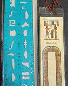 6 Egyptian Pharaoh Papyrus Blank Bookmarks Book Marks Book Mark + 2 Plastic Stencil Ruler Write Your Name Papyri Hieroglyphic Hieroglyphics Alphabet History Teaching Educational Set Art Scrapbooking