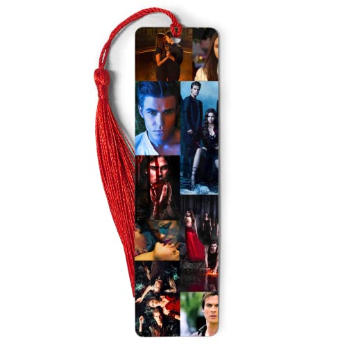 Bookmarks Metal Ruler Vampire Reading Diaries Bookworm Tv Tassels Series Measure Bookography for Book Bibliophile Gift Reading Christmas Ornament Markers Bookmark