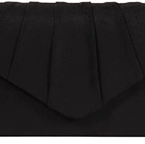 BBjinronjy Clutch Purses for Women Evening Clutch Bag Women's Evening Bag with Detachable Chain for Wedding Prom Faux Suede (Black-Suede)