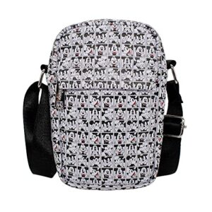 buckle down disney bag, cross body, mickey mouse expression blocks white, vegan leather