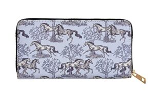 awst int’l “lila” blue toile clutch wallet std / blue