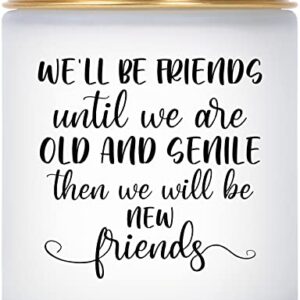 Best Friend, Friendship Gifts for Women - Birthday Gifts for Friends Female, Presents for Women - Going Away Gifts for Friends - Funny Gifts for Friends, BFF Gifts, Lavender Scented Candles(White)