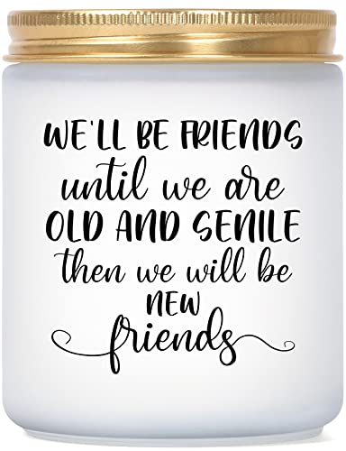 Best Friend, Friendship Gifts for Women - Birthday Gifts for Friends Female, Presents for Women - Going Away Gifts for Friends - Funny Gifts for Friends, BFF Gifts, Lavender Scented Candles(White)