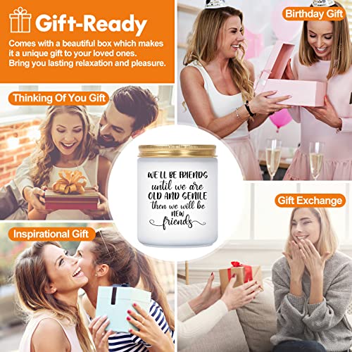 Best Friend, Friendship Gifts for Women - Birthday Gifts for Friends Female, Presents for Women - Going Away Gifts for Friends - Funny Gifts for Friends, BFF Gifts, Lavender Scented Candles(White)