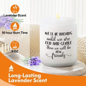 Best Friend, Friendship Gifts for Women - Birthday Gifts for Friends Female, Presents for Women - Going Away Gifts for Friends - Funny Gifts for Friends, BFF Gifts, Lavender Scented Candles(White)