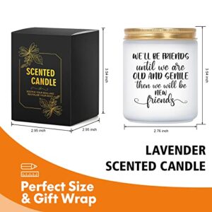 Best Friend, Friendship Gifts for Women - Birthday Gifts for Friends Female, Presents for Women - Going Away Gifts for Friends - Funny Gifts for Friends, BFF Gifts, Lavender Scented Candles(White)