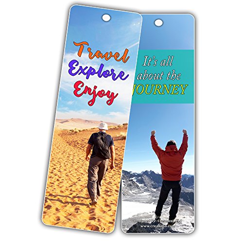 Creanoso Inspiring Wanderlust Adventurer’s Bookmarks (30-Pack) – Traveler’s Essential Reading Bookmarker Card Set – Bookmarks Collection Set for Men, Women, Adult, Teens