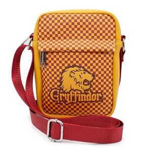 buckle down harry potter bag, cross body, gryffindor, checker, vegan leather