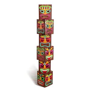 w1cwey 1 large tiki column-6pcs tiki column card stock decor, 68.8 inch height three-dimensional tropical hawaiian luau birthday party decoration supplies tiki totem decoration for aloha outdoor