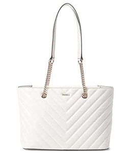 dkny veronica medium tote white/gold one size