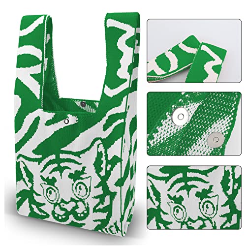 Fashionable-Bags-Shopping-Totes with Buttons Pouch Fabric Foldable Bags Cute Animial Bags Washable Cat Dolphin