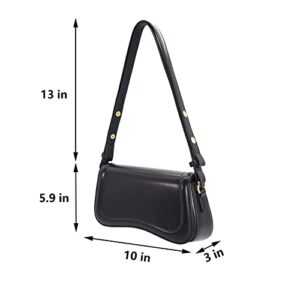 Zengmei Shoulder bag, Designer Bag, Saddle Purse for Women Female Girl (8-Black saddle)