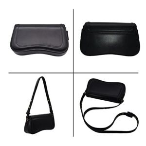 Zengmei Shoulder bag, Designer Bag, Saddle Purse for Women Female Girl (8-Black saddle)