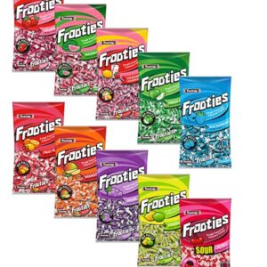 Tootsie Frooties 1Lb Assortment Of Great Tasting Fruit Taffy - 10 Flavor Assortment - Candy Snack - Freshly Packaged By Snackadilly