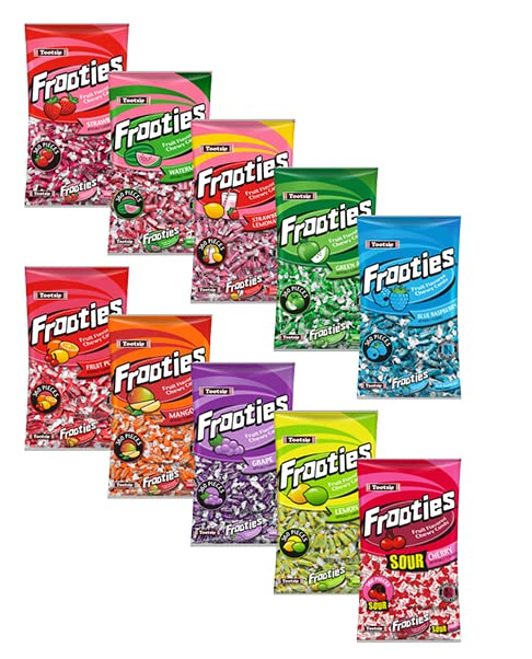 Tootsie Frooties 1Lb Assortment Of Great Tasting Fruit Taffy - 10 Flavor Assortment - Candy Snack - Freshly Packaged By Snackadilly