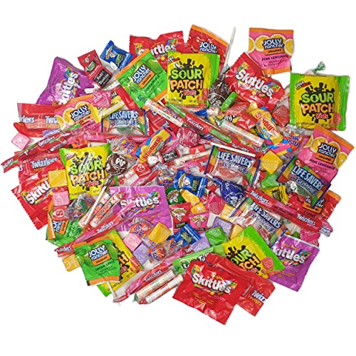 Ultimate Assorted Candy Party Mix - 2 LB Bag - Fun Size Skittles, Nerds, Dubble Bubble, Jolly Ranchers, Smarties, Blow Pops Lollipops & More - Mega Variety Bulk Candy Assortment - Individually Wrapped Candy - Candy Bulk – with Queen Jax Fridge Magnet