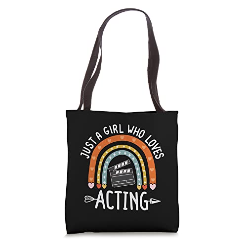 Just A Girl Who Loves Acting Rainbow Cute Theater Lover Tote Bag