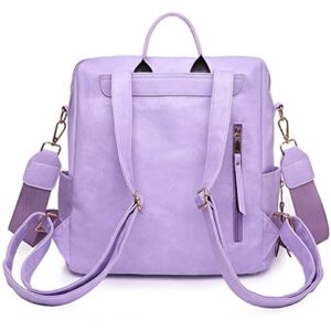 Iblue Fashion Backpack Purse for Women Convertible Travel Shoulder Bag PU Leather Satchel Handbags,#B3159 (Purple)