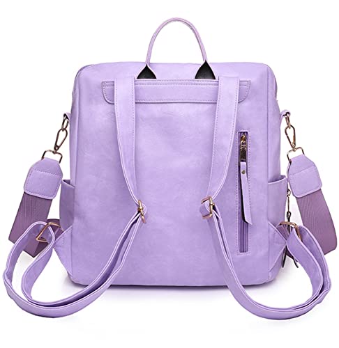 Iblue Fashion Backpack Purse for Women Convertible Travel Shoulder Bag PU Leather Satchel Handbags,#B3159 (Purple)