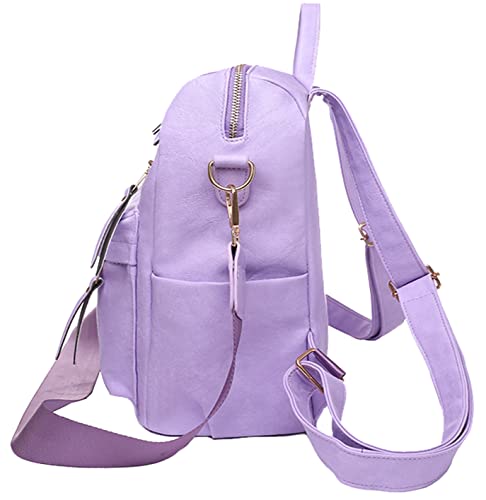 Iblue Fashion Backpack Purse for Women Convertible Travel Shoulder Bag PU Leather Satchel Handbags,#B3159 (Purple)