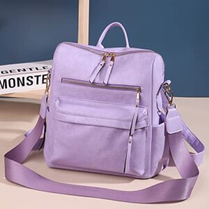 Iblue Fashion Backpack Purse for Women Convertible Travel Shoulder Bag PU Leather Satchel Handbags,#B3159 (Purple)