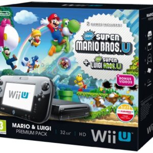 Nintendo Wii U Black Premium Pack (32GB) + New Super Mario Bros.U + New Super Luigi U