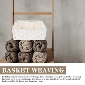 VOSAREA Rattan Woven Storage Baskets Bins: 22CM Water Hyacinth Shelf Basket Seagrass Wicker Makeup Organizer Toilet Paper Container Box Laundry Holder