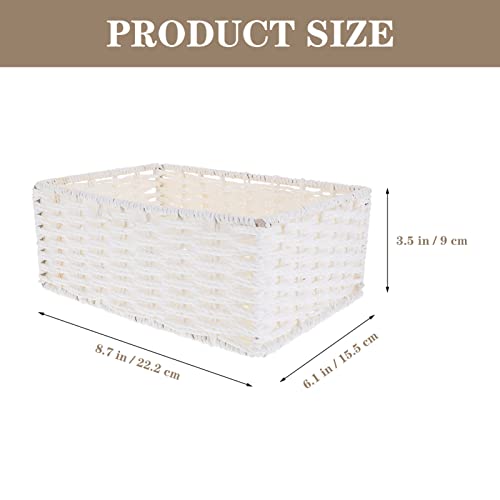 VOSAREA Rattan Woven Storage Baskets Bins: 22CM Water Hyacinth Shelf Basket Seagrass Wicker Makeup Organizer Toilet Paper Container Box Laundry Holder