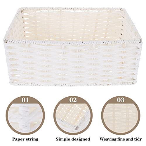 VOSAREA Rattan Woven Storage Baskets Bins: 22CM Water Hyacinth Shelf Basket Seagrass Wicker Makeup Organizer Toilet Paper Container Box Laundry Holder