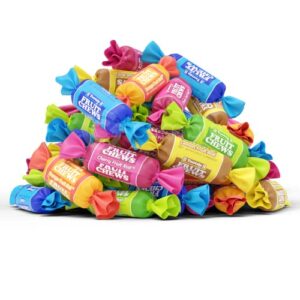 tootsie roll fruit chews by cambie | 2 pounds of assorted chewy fruit candy in cherry, lemon, lime, orange and vanilla | mouth watering & delicious | repackaged fresh in a resealable pouch | 2 lbs