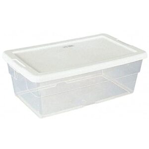 mdmprint clear/white storage tote 13 5/8 in x 8 1/4 in x 4 7/8 in h, 1 pk