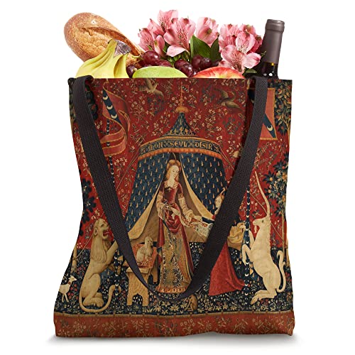 The Lady And The Unicorn Medieval Tapestry Tote Bag