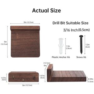 NIUBEST Small Floating Shelf,5x5 Inch Dark Walnut,Set of 3 Small Wall Shelves for Bedroom Living Room Bathroom Kitchen Decor