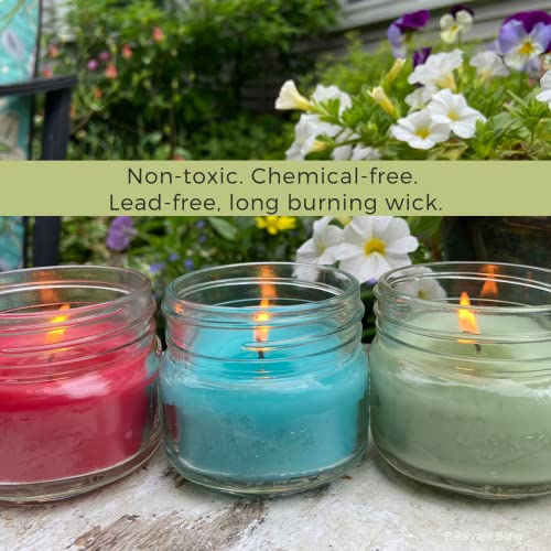 Mosquito Naturals Eucalyptus, Fresh Mint, Rosemary Sage with Essential Oils - Made in USA - (Set of 3) for Patio, Deck, Outdoor or Indoor Use – All Natural, Soy Base Candles, 3 oz Jars with Lids