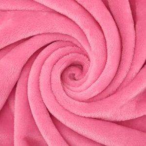 MACEVIA Throw Blanket Flannel Fleece Blankets for Couch Fuzzy Cozy Lightweight Warm Comfort Durability Super Soft Fluffy Plush Blankets for Bed Sofa 260GSM (Pink,50x60inches)