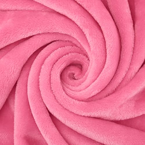 MACEVIA Throw Blanket Flannel Fleece Blankets for Couch Fuzzy Cozy Lightweight Warm Comfort Durability Super Soft Fluffy Plush Blankets for Bed Sofa 260GSM (Pink,50x60inches)