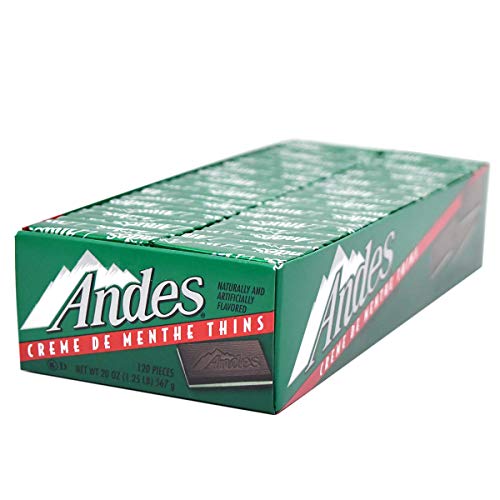 Tootsie Roll Andes Creme De Menthe Thin Mints - After Dinner Mints - Rectangular Chocolate Sandwich Mint Candies - 20 Oz, 120 Count