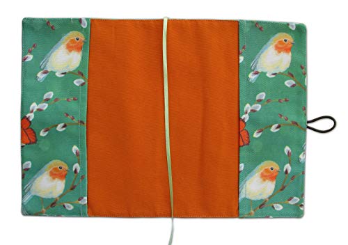 Fabric Book Sleeve Cover, Washable Novel Protector - Bird Design, Padded Book Protector for Adult, Planner Book Case, Hard Books Covers for Paperback 5.5 x 8.2 x 1.6 (Bird)