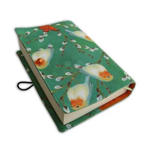 Fabric Book Sleeve Cover, Washable Novel Protector - Bird Design, Padded Book Protector for Adult, Planner Book Case, Hard Books Covers for Paperback 5.5 x 8.2 x 1.6 (Bird)