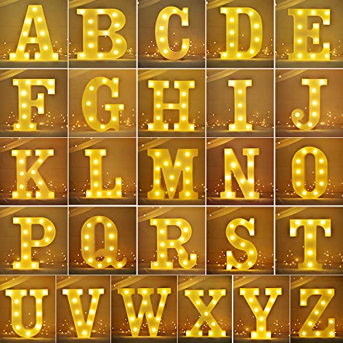 GPUSFAK 155 Bulbs Happy Birthday Marquee Light Up Letters - LED Letter Number Light Sign Decoration for Birthday Home Table Decor White