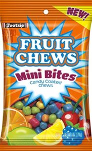 tootsie fruit chews mini bites candy coated pieces, 6 oz, pack of 3