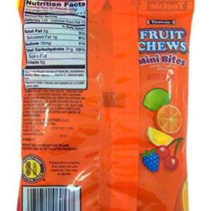 Tootsie Fruit Chews Mini Bites Candy Coated Pieces, 6 oz, Pack of 3