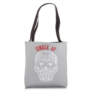 single af sugar heart skull anti valentines day tote bag