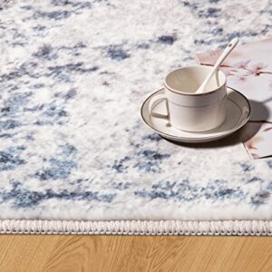 Oriannal Area Rugs for Living Room: 5x7 Indoor Abstract Soft Fluffy Rugs Shaggy Large Rugs for Bedroom Dining Room Home Office Nursery Decor Under Dining Table Washable- Blue/Gray