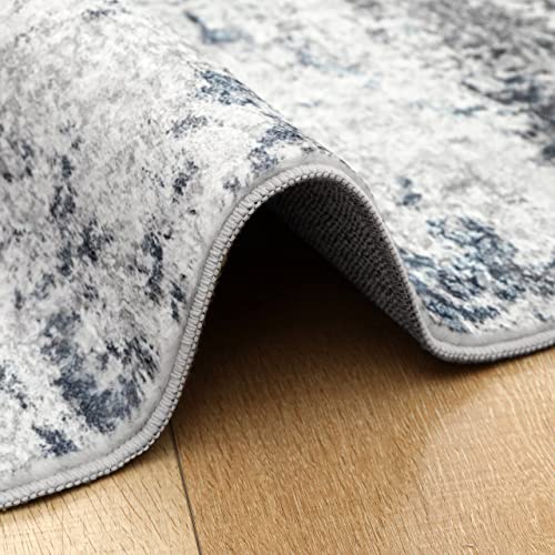 Oriannal Area Rugs for Living Room: 5x7 Indoor Abstract Soft Fluffy Rugs Shaggy Large Rugs for Bedroom Dining Room Home Office Nursery Decor Under Dining Table Washable- Blue/Gray