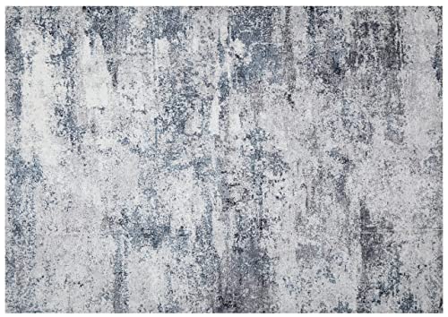 Oriannal Area Rugs for Living Room: 5x7 Indoor Abstract Soft Fluffy Rugs Shaggy Large Rugs for Bedroom Dining Room Home Office Nursery Decor Under Dining Table Washable- Blue/Gray