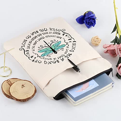 VAMSII Book Lover Gift Sing Me a Song of a Lass That is Gone Book Sleeve for Book Lovers Gift for Dragonfly Fan（Sing me）