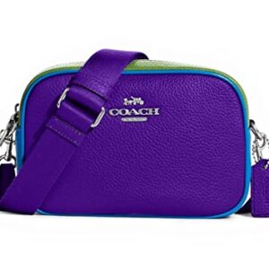 COACH Womens Mini Jamie Camera Bag In Leather (SV/Sport Purple Multi)