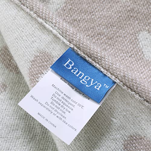 Bangya Acrylic Jacquard Throw Blanket with Decorative Fringe for Travel,Bed, Sofa, Couch,Office (Grey, 50inch x 60inch)